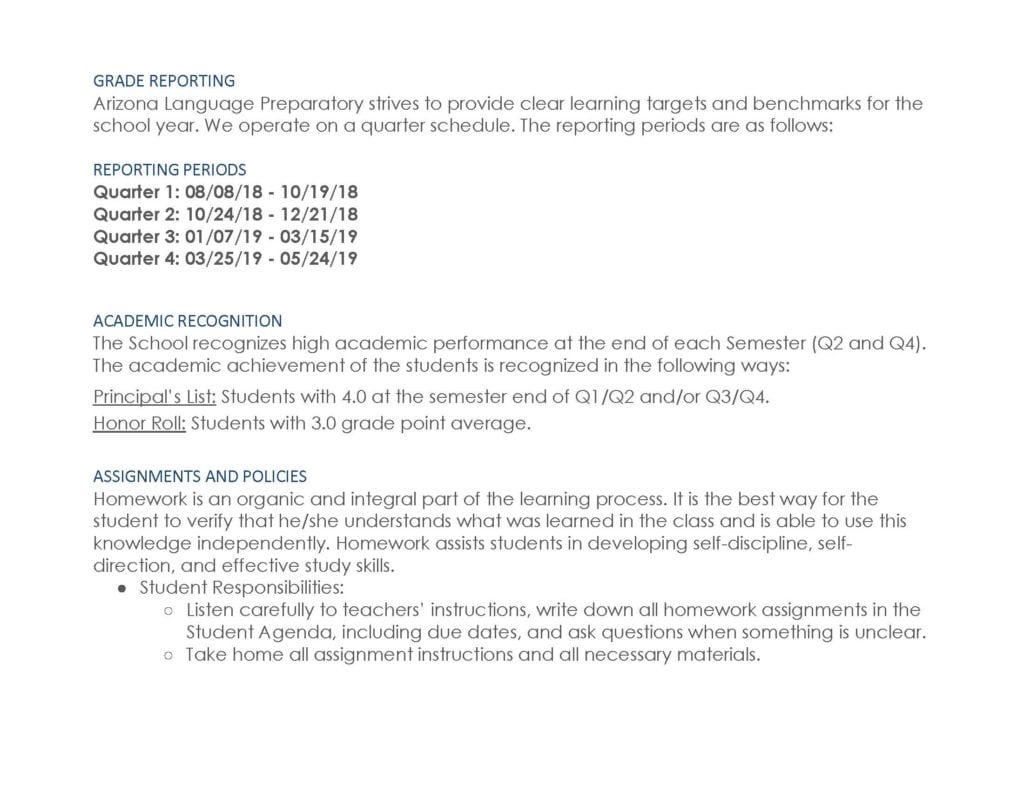 ALP Handbook - Arizona Language Preparatory